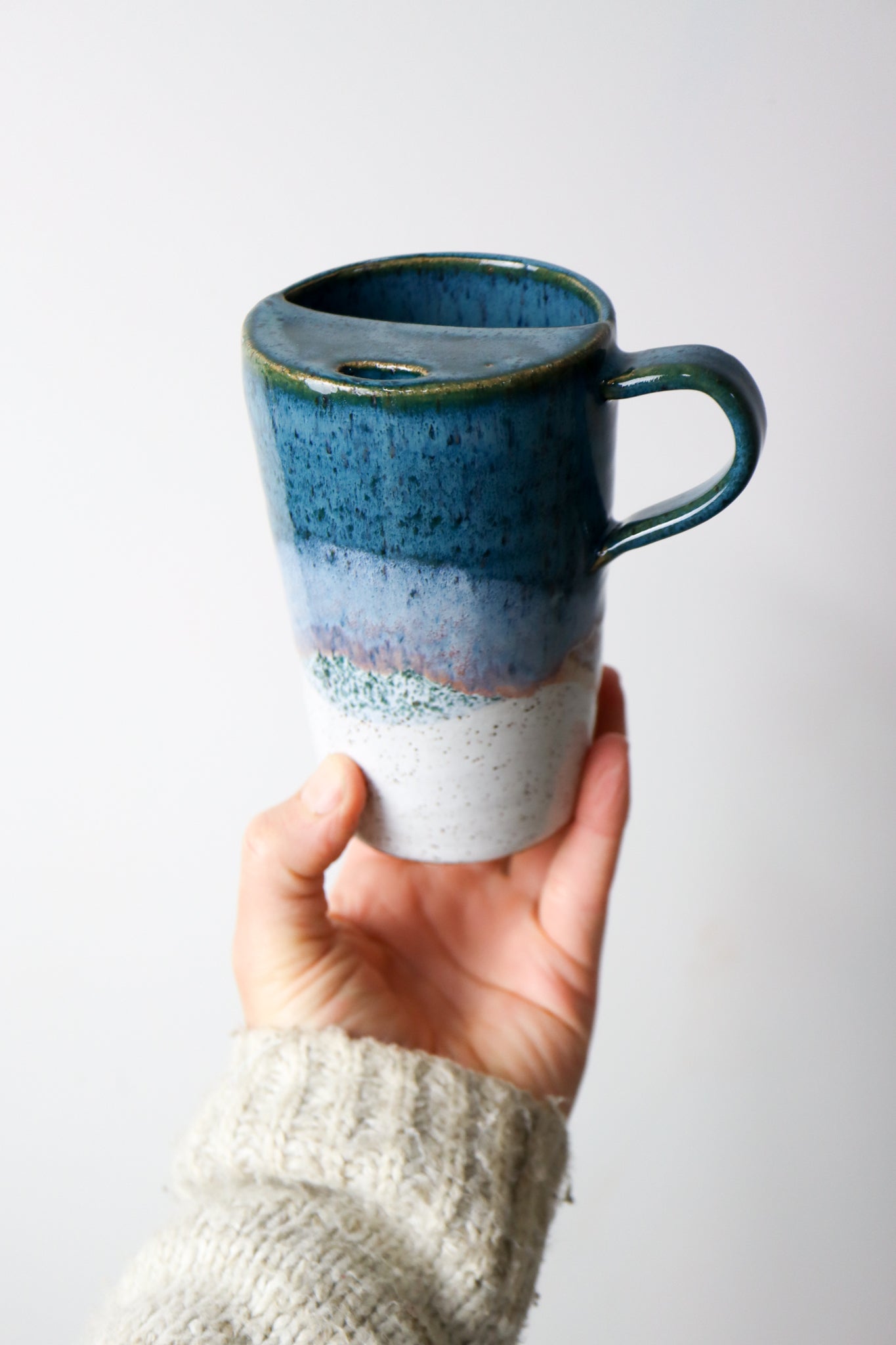 Tumbler in Teal & White – Wheel House Pottery